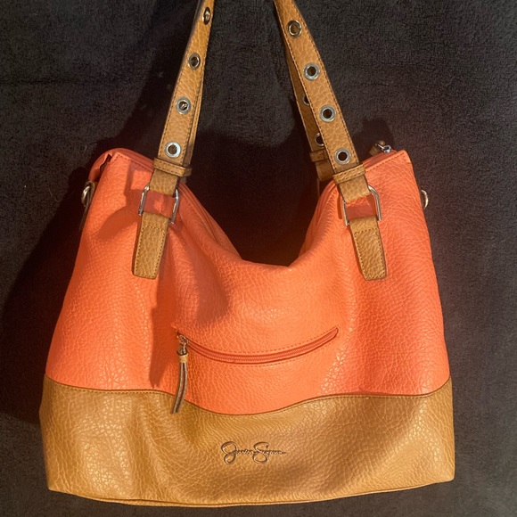 Jessica Simpson | Bags | Jessica Simpson Orange And Tan Shoulder Bag ...